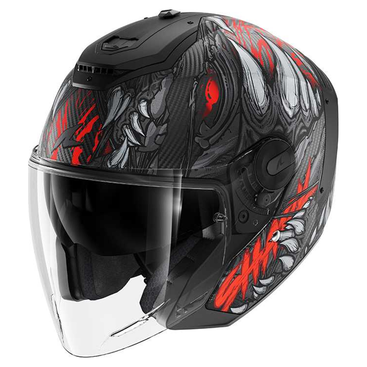 Shark RS Jet Carbon Shaytan Jethelm - Motorkledingstore